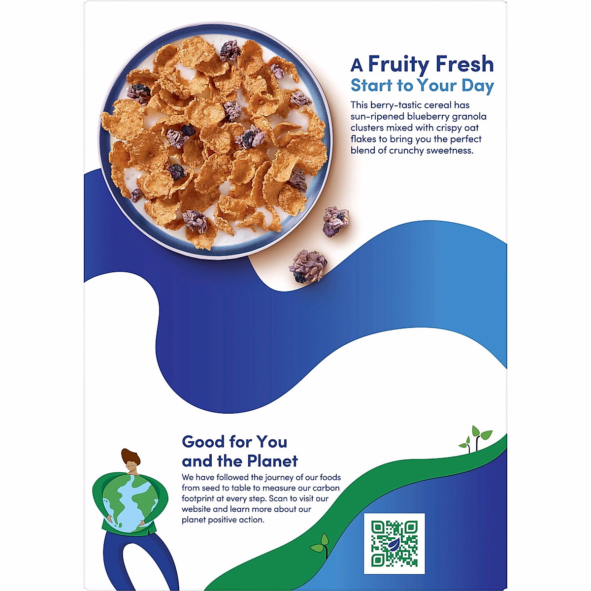 Kashi Cold Breakfast Cereal, Vegan, Organic Fiber, Blueberry Clusters, 13.4oz Box (1 Box)