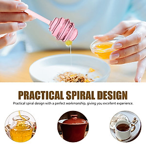 SHERCHPRY Glass Pot Honey Stirring Stick Glass Honey Dipper Honey Stir Stick Honey Server Spoon Jam Dipper Syrup Stirrer Honey Dispenser Honey Pot