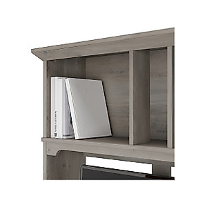 Bush Furniture Salinas Hutch, Desk Attachment with Shelf Storage for Home Office, 60W, Driftwood Gray