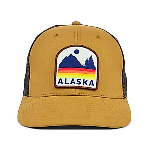 Local Crowns Alaska Views 2.0 Trucker Adjustable Snapback Hat Tan