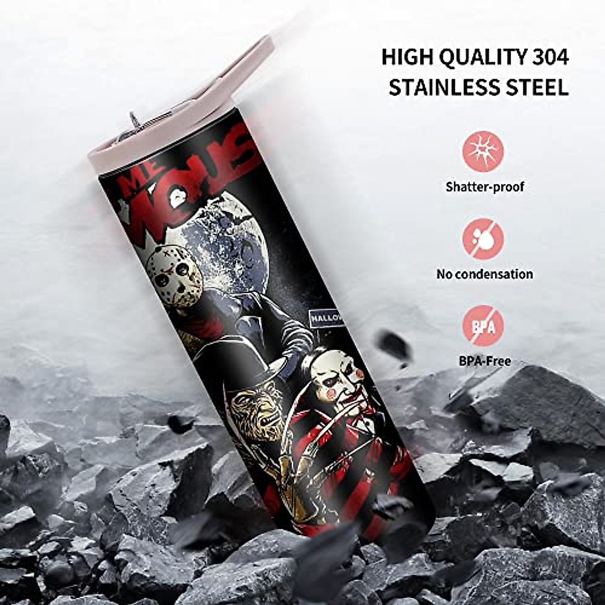 AGH 30oz Sublimation Tumblers with Handle Leak-proof Straight Skinny Tumblers with 2 Lids, Stainless Steel Insulated Vacuum Coffee Tumbler with Lid and Straw, 2 Pack Sublimation Blanks Travel Tumbler