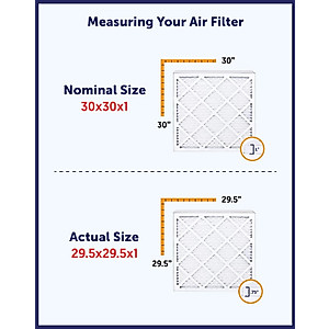 Filter King 25x32x1 Air Filter | 4-PACK | MERV 8 HVAC Pleated A/C Furnace Filter | MADE IN USA | Actual Size: 24.5 x 31.5 x .75"