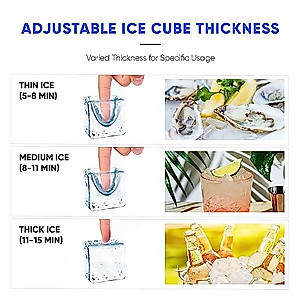 ICEJUNGLE Commercial Ice Maker, 88lbs/24H Ice Machine Self Clean, Stainless Steel Freestanding Ice Machine for Restaurant/Bars/Home/Offices Includes Scoop