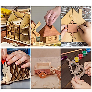 6PCS Wood Veneer Sheet Walnut Plywood Sheets, 16.5 x 11.8 Inch Walnut Wood 3MM/1/8Inch Thin Unfinished Wood Veneer Sheet for Laser Cutting, Painting, Crafts