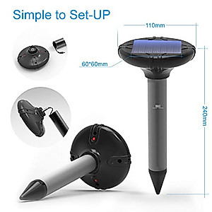 Winpest Solar Powered Snake Repellent for Yard, Snake Away Repellent Safe for Dogs, Get Rid of Snakes Snake Gone - 2 Pack