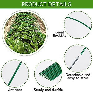 30 Pcs 17in DIY Hoops Grow Tunnel- Row Cover Garden Hoops Detachable Rust-Proof Fiberglass Support Hoops Frame DIY Greenhouse Hoop House Kit for Indoor and Outdoor Plants Raised Beds Support