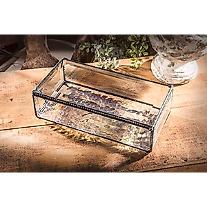 J Devlin Box 830 Large Clear Beveled Glass Jewelry Keepsake Box Home Decor Display