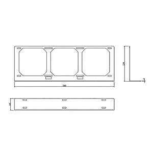 Bykski Radiator DIY Mounting Bracket - 360mm (B-ST-3FN)