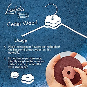 Cedar Wood Closet Freshener for Clothes Hangers: 30 Cedar Wood Flowers for Wardrobe Closet – Cedar Hangers – Wood Ring Pack – Closet Freshener LAVODIA
