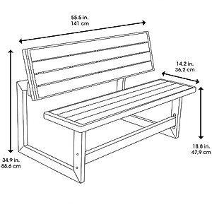 Lifetime 60054 Convertible Bench / Table, Faux Wood Construction and Lifetime 60139 Outdoor Convertible Bench, 55 Inch, Mocha Brown