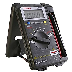 Digital Multimeter, Auto Ranging Pocket Digital Multimeter Digital Multi Tester - AC DC Voltage DC Current Resistance Diodes Capacitance Transistor Measuring Instrument (VC921)