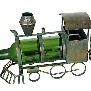 Wine Bodies Steam Engine Train and Coal Car Bottle Holder and Cork Holder