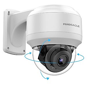PANOEAGLE Outdoor 8MP PTZ PoE IP Camera Dome with Pan Tilt 4X Optical Zoom Motorized Lens, Built-in Mic, Human Vehicle Detection, 165ft IR Night Vision, IP67, IK10