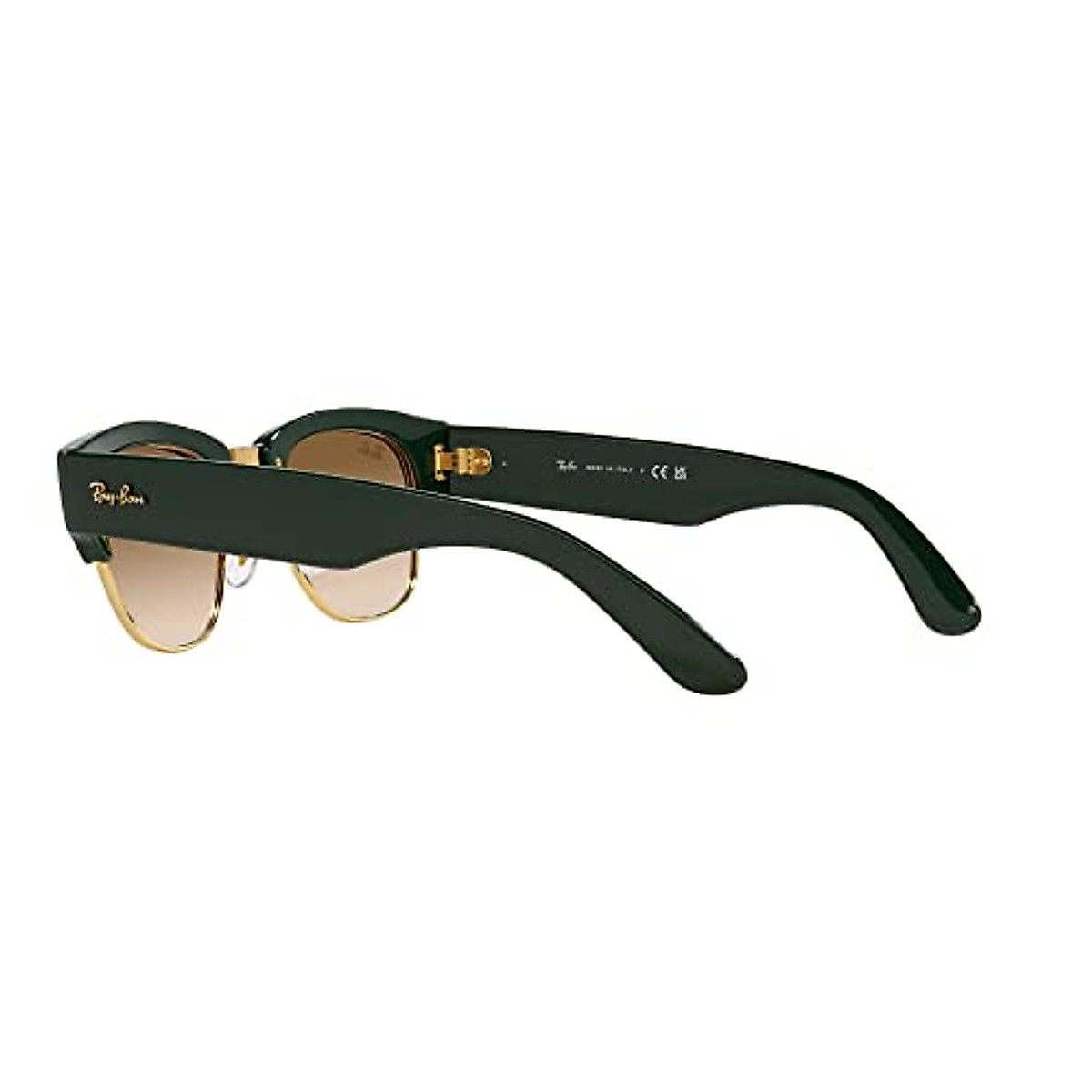 Ray-Ban Unisex Sunglasses Green On Gold Frame, Light Brown Lenses, 53MM