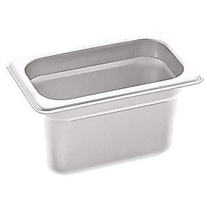 Tiger Chef 4-inch 1/9 Ninth Size Stainless Steel Anti-Jam Steam Table Pans 6-Pack