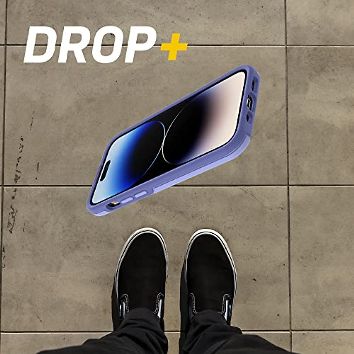 OtterBox iPhone 14 Pro Max (ONLY) Otter + Pop Symmetry Series Case - PERIWINK (Purple), integrated PopSockets PopGrip, slim, pocket-friendly, raised edges protect camera & screen