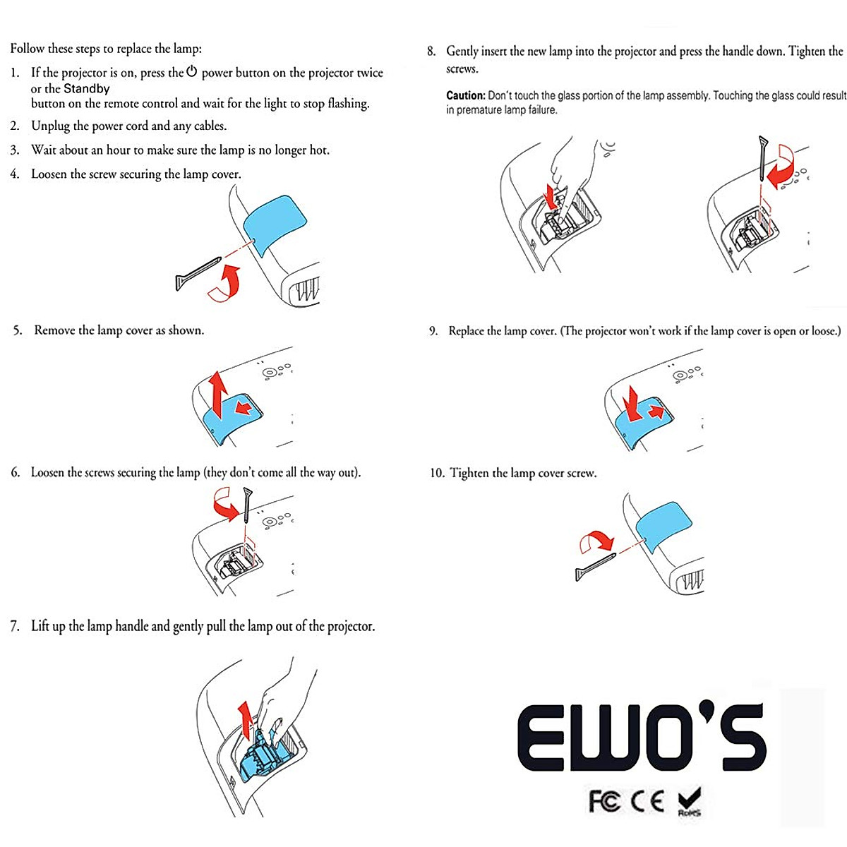 EWO'S ELP78 Replacement Lamp Bulb for Epson ELPLP78 ELPLP88 PowerLite Home Cinema 2030 2040 2045 2000 730HD 740HD 725HD VS230 VS330 VS335W EX3220 EX6220 EX7220 EX7230 EX7235 EX5220 EX3240 Projectors