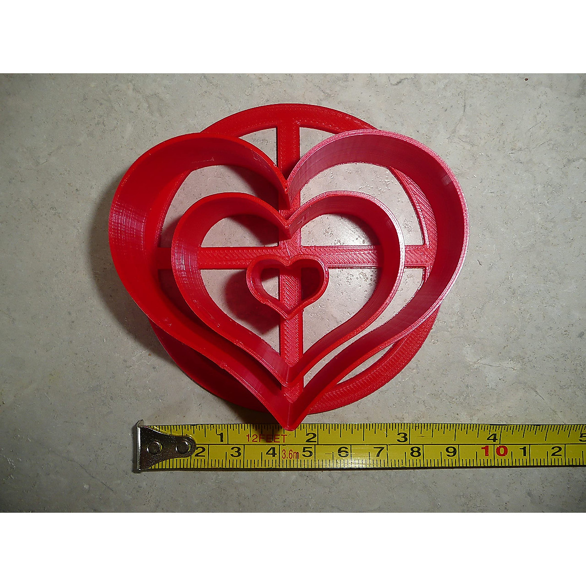 YNGLLC HEART DESIGN PATTERN CONCHA CUTTER MEXICAN SWEET BREAD STAMP MADE IN USA PR4397, Red