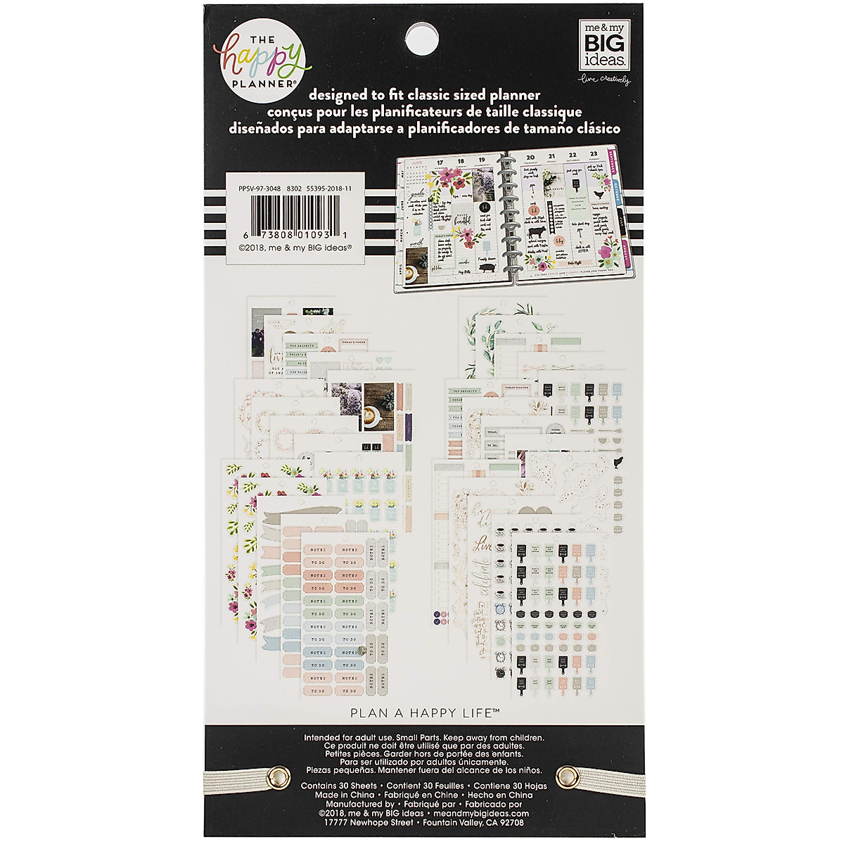 me & my BIG ideas Sticker Value Pack - The Happy Planner Scrapbooking Supplies - Farmhouse Theme - Multi-Color Stickers - Great for Projects, Scrapbooks & Albums - 30 Sheets, 715 Stickers Total