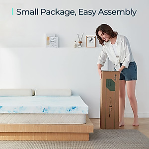 LINSY LIVING 3 Inch Mattress Topper Twin XL, Cooling Gel Infused Swirl Memory Foam, Soft Mattress Topper for Firm Mattress, CertiPUR-US Certified Bed Topper, XL Twin Size