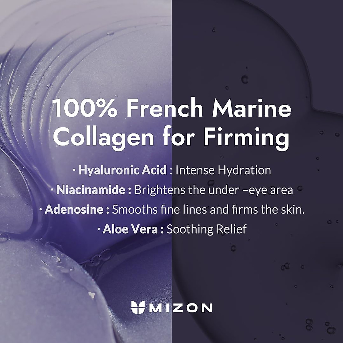 MIZON Collagen Eye Gel Patch with Hydrolyzed Collagen, Caviar, and Chamomile for Firming, Nourishment, and Wrinkle Care – 60pcs – Improves Suppleness and Resilience