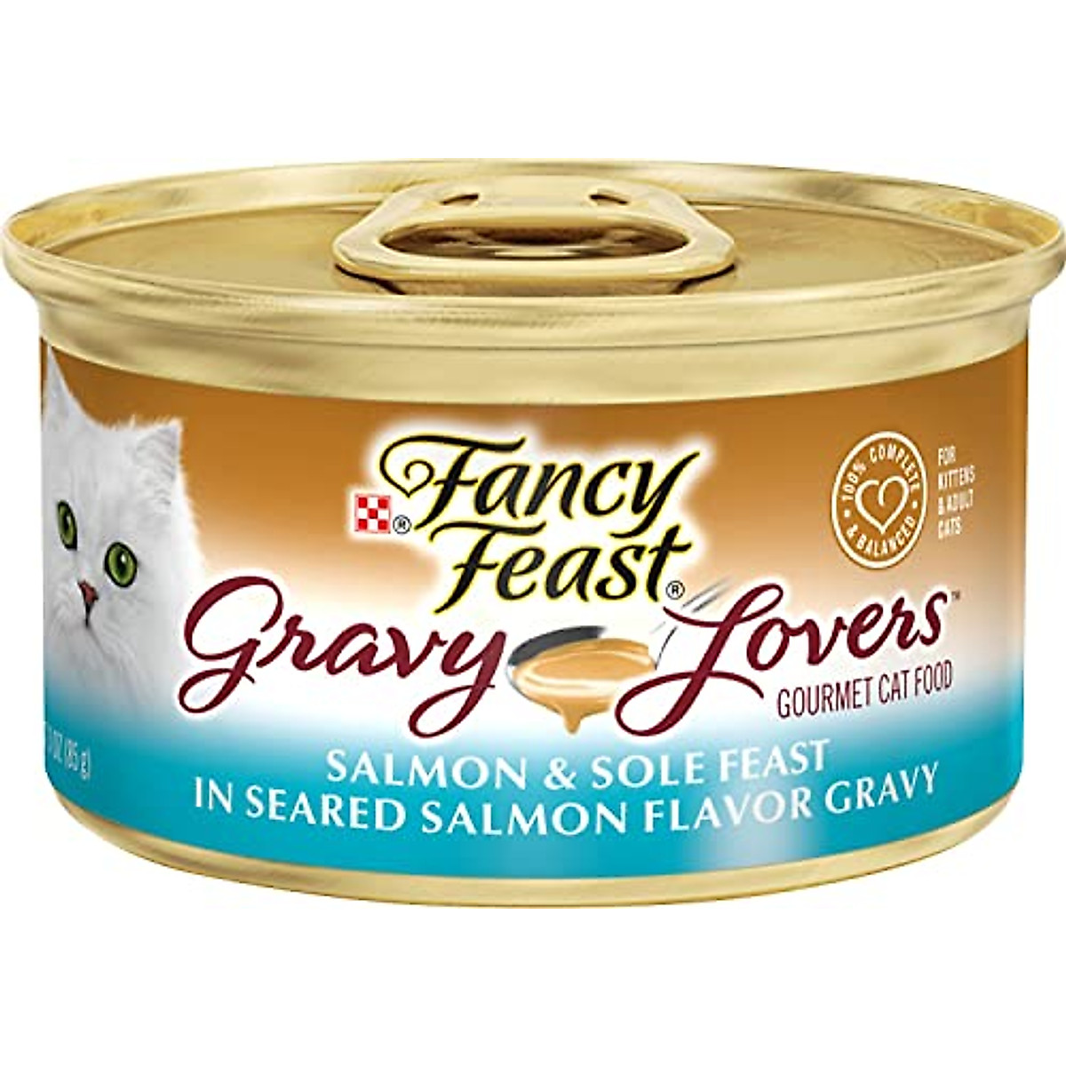 Fancy Feast Gravy Lovers Variety Packs Wet Cat Food Bundle Includes Turkey, Salmon & Sole, Chicken Feast in Gravy Flavor Grain-Free Proteins (Pack of 18)