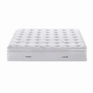 King Size Mattress - 12 Inch Cool Memory Foam & Spring Hybrid Mattress with Breathable Cover - Comfort Plush Euro Pillow Top - Rolled in a Box - Oliver & Smith