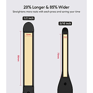 Terviiix 1/2 Inch Flat Iron for Short Hair, Small Hair Straightener and Curler 2-in-1 for Pixie Cuts & Touch-Ups, Rounded Edge Mini Flat Iron for Men and Women, Dual Voltage Travel-Friendly