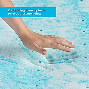 Linenspa 3 Inch Gel Swirl Memory Foam Mattress Topper with Machine-Washable-Cover