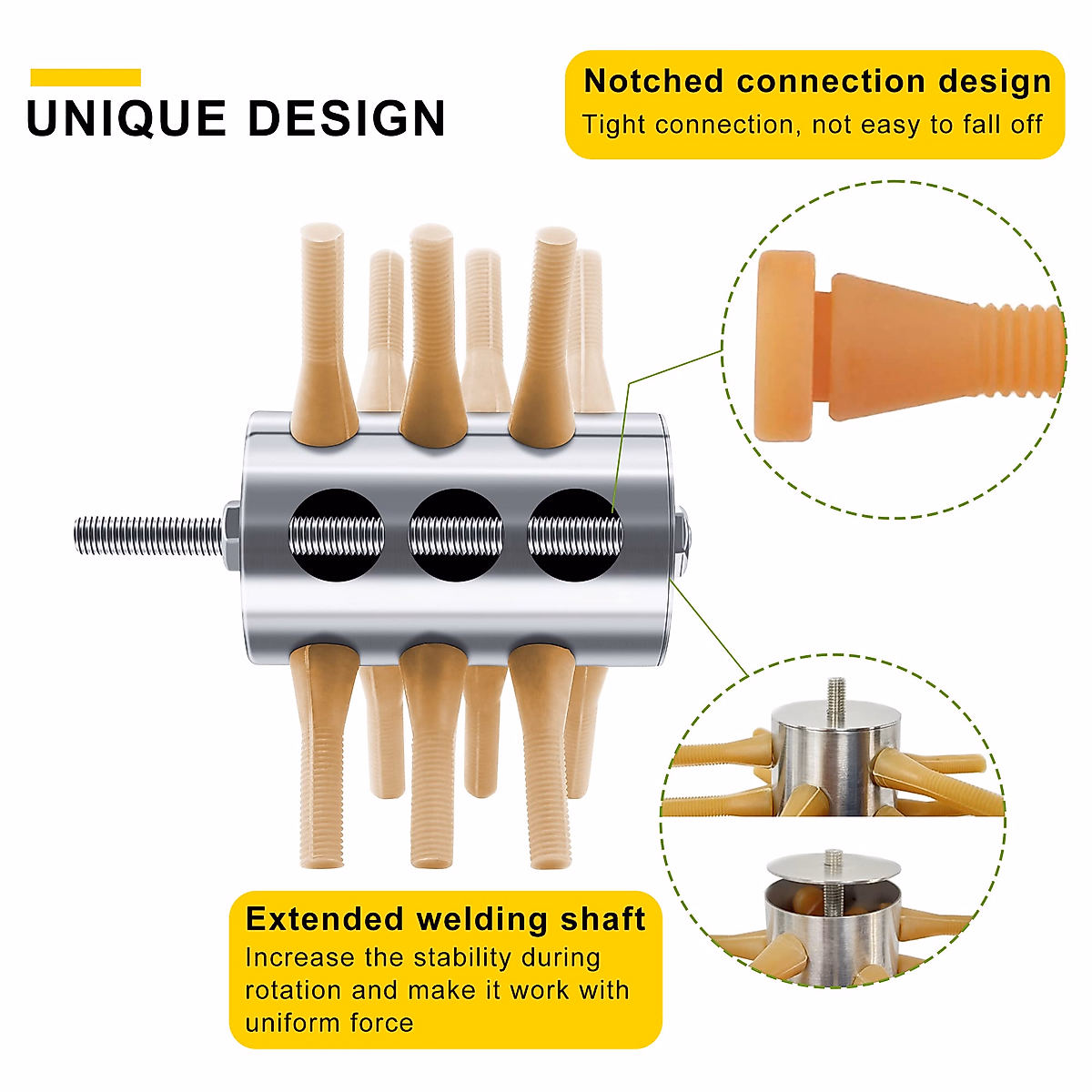 ZenxyHoC Chicken Plucker Drill Attachment, 3/8" MPT Shank Stainless Steel Chicken Plucker Machine, 18 Soft Fingers Poultry Defeathering Machine for Chicken Turkey Pheasant