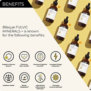 Blisque – Natural Trace Mineral Drops Supplement with Fulvic Acid and Humic Acid | for Detox, Cleanse, Immune Support, Brain Booster, Alkaline Hydration, and Energy | Contains Electrolytes | 4 Ounce