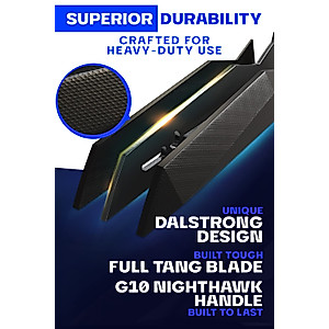 Dalstrong Hybrid Cleaver & Chef Knife - 8 inch - 'The Crixus' - Shadow Black Series - Razor Sharp Black Titanium Nitride Coated - High Carbon 7CR17MOV-X Vacuum Treated Steel - Sheath - NSF Certified