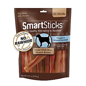 SmartBones SmartSticks, Treat Your Dog to a Rawhide-Free Chew Made With Real Meat and Vegetables, 25 Count (Pack of 1)