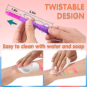 15PCS Glow in the Dark Body & Face Paint Stick,Makeup Face Paint Kit for Kids and Adults Halloween Club Black Light Birthday Party Masquerade Neon Glow Party Supplies