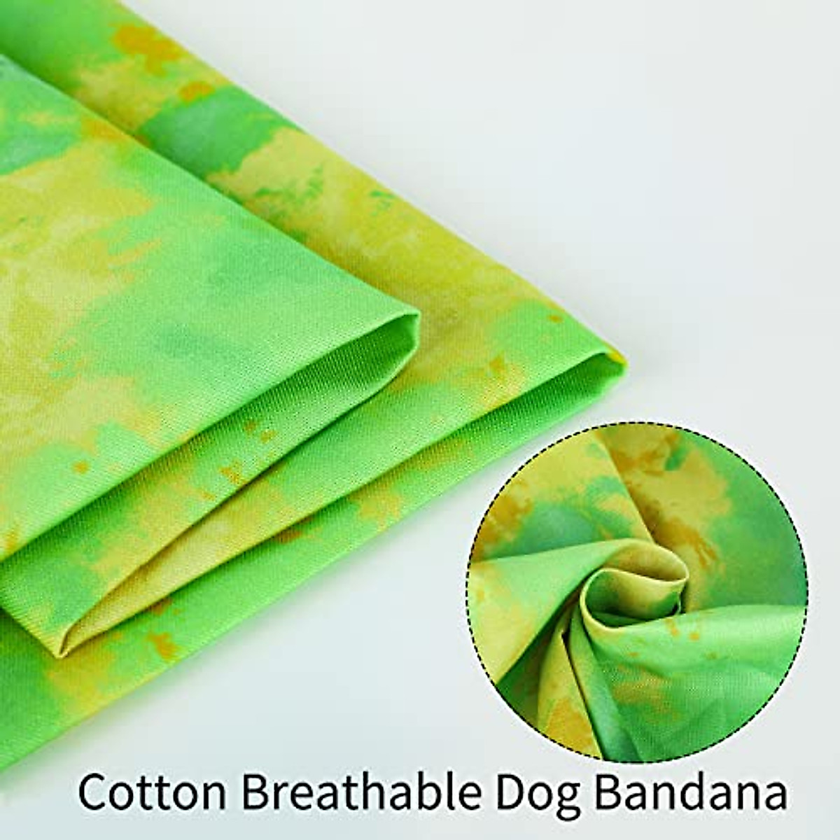 ARING PET Dog Bandana-Summer Girl and Boy Dog Bandanas, Green Dogs Scarf Adorable Tie Dye Dog Triangle Bibs for Small to Large Dogs and Cats