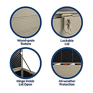 Cosco Outdoor Living 88180BTN1E Cosco Outdoor Patio, Extra Large, 180 Gallons, Tan Deck Storage Box