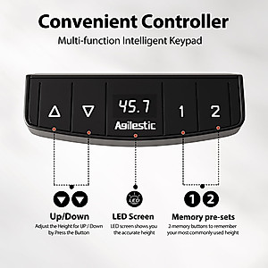 Agilestic Adjustable Height Electric Standing Desk with Storage Wooden Drawer, 55 x 24 Inches Stand Up Home Office Computer Gaming Table for Work Office Home, Rustic Brown