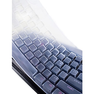 Silicone Keyboard Skin Cover Compatible for Corsair K100 RGB Optical-Mechanical Gaming Keyboard & Corsair K100 RGB Mechanical Gaming Keyboard with Cherry MX Speed RGB Silver Keyswitches (Clear)