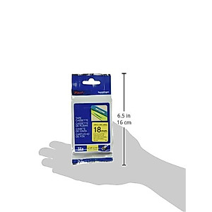 Brother Tze641 Tze Standard Adhesive Laminated Labeling Tape, 3/4-Inch W, Black On Yellow