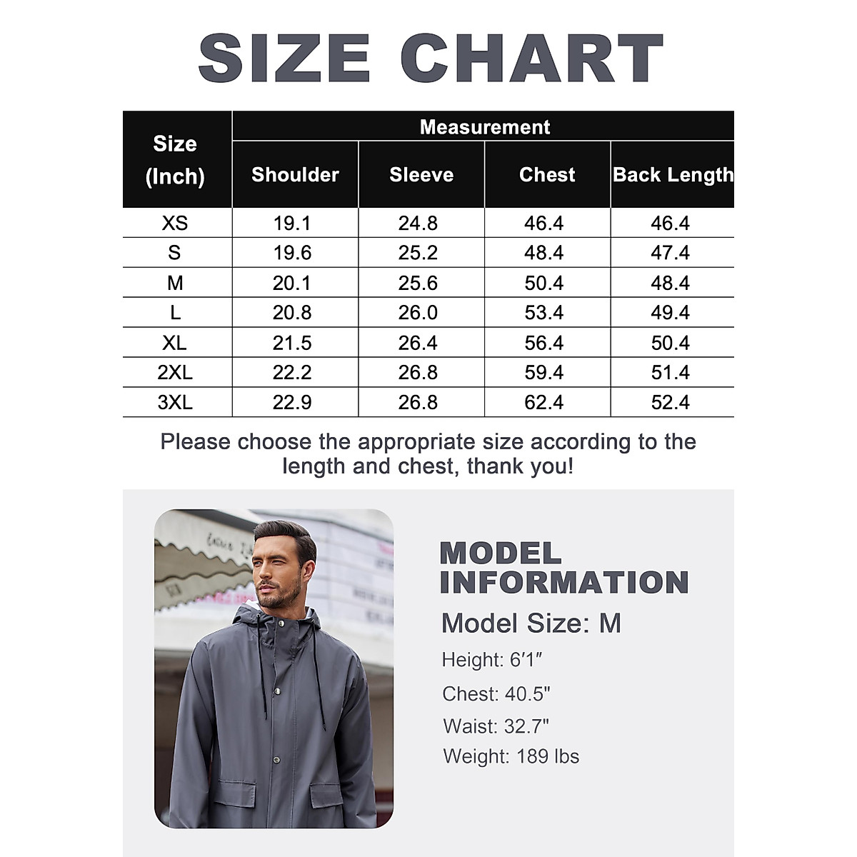 COOFANDY Men's Rain Jacket with Hood Waterproof Lightweight Active Long Raincoat