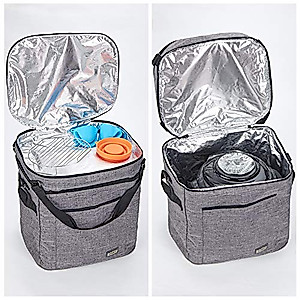 HOMEST Carrying Bag for Ninja Foodi 9-in-1 Pressure, Slow Cooker, Air Fryer with 6.5-8 Quart, Insulated Travel Carrier with Easy to Clean Lining, Top Zip Compartment and Accessory Pocket, Grey