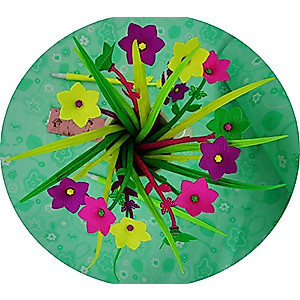 BUOP 24-Count [12+12] Bouquet of Daffodil Assorted Color Flower Pen; Novelty Design Flower Arrangement Style Extra Fine Gel Pens of Grass and Daffodil