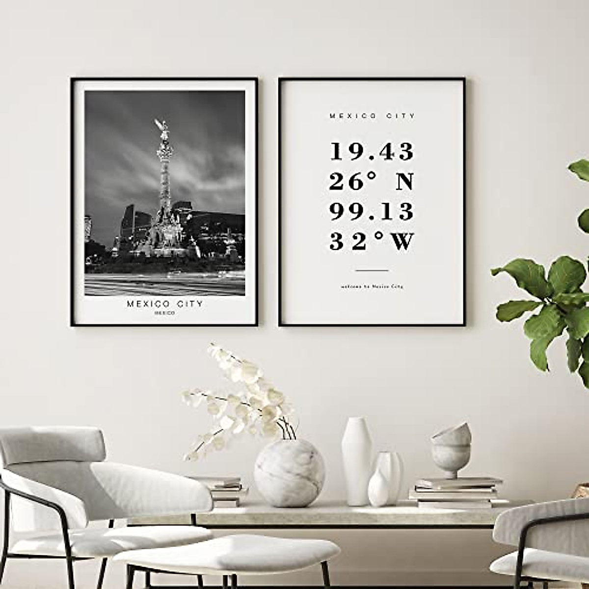 Dear Mapper Mexico City View Abstract Road Modern Map Art Minimalist Painting Black and White Canvas Line Art Print Poster Art Print Poster Home Decor (Set of 3 Unframed) (12x16inch)