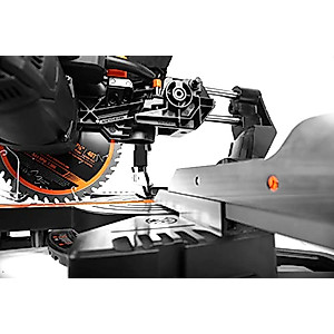 WEN MM0713 9.5-Amp 7.25-Inch Single Bevel Compact Sliding Compound Miter Saw with LED Cutline Guide, Black