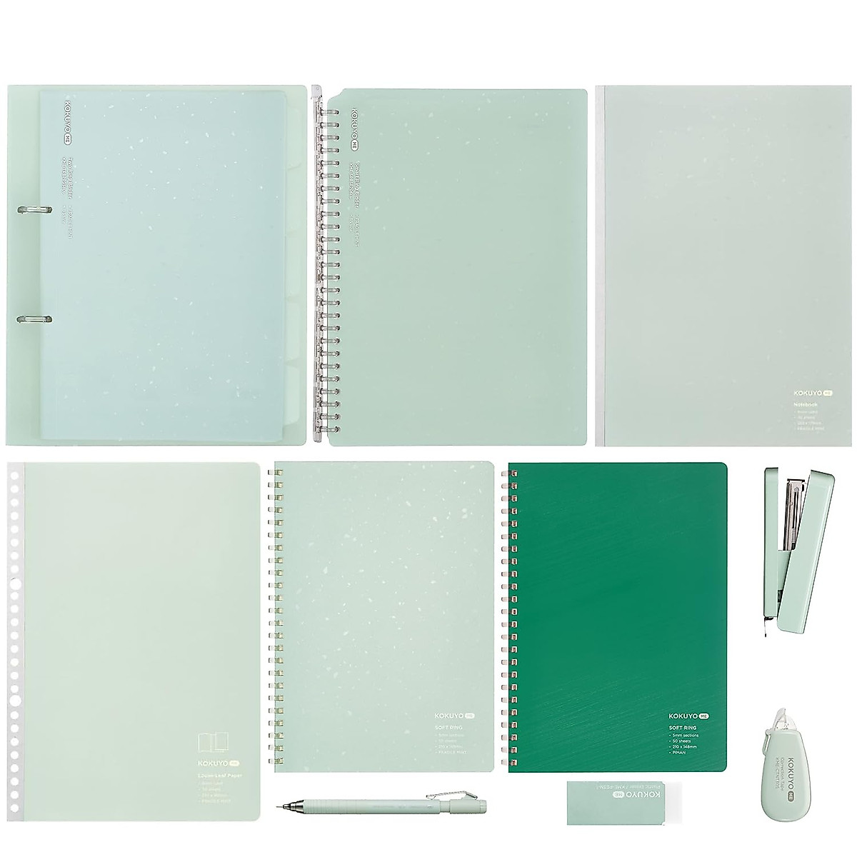 KOKUYO Me Fragile Mint Collection, Back to School Supply Set, School Supply Kit Back to School Essentials, 10 Pieces