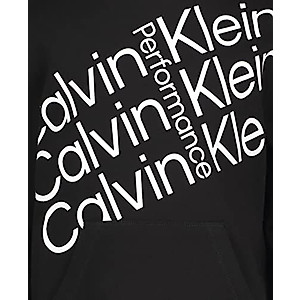 Calvin Klein Girls' Performance Sport Hoodie Sweatshirt, Black Fresh, 12-14
