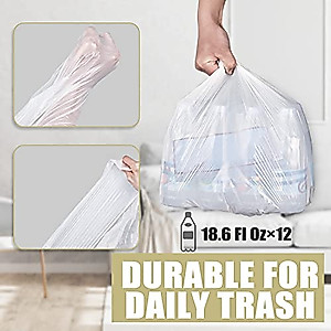 Small Trash Bags 4 Gallon - 100 Count 4 Gallon Trash Bag, Small Garbage Bags for Office Bedroom Bathroom Trash Bags, White 4 Gal Small Trash Can Liners