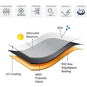 RICHIE 128" x 82" x 24" Patio Furniture Covers Waterproof, Patio Furniture Covers for Dining Table and Chairs, Outdoor Patio Furniture Set Cover Large Rectangular Heavy Duty 600D Patio Cover Anti-Fade