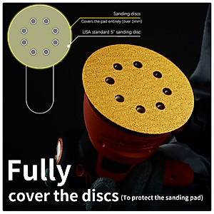 Faoyoon 5 Inch Sanding Discs Hook and Loop | 60/80/120/220/320 Grit Sandpaper Assortment | Orbital Sander Pads | Sand Paper for Automotive and Woodworking | 50 Pack