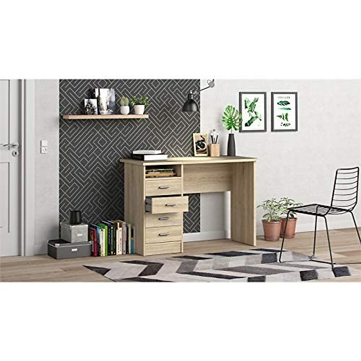 Tvilum Warner Desk with 4 Drawers, Oak Structure